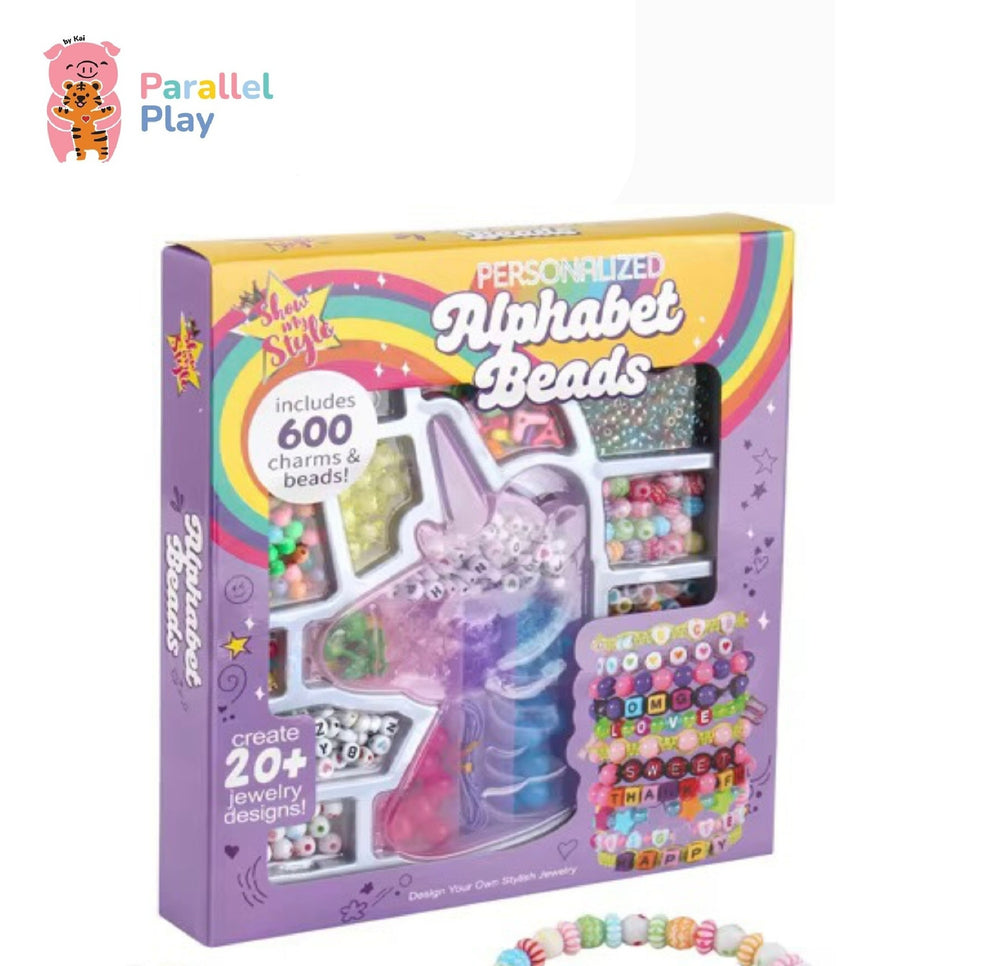 Unicorn Alphabet Bead Set – Parallel Play by Kai